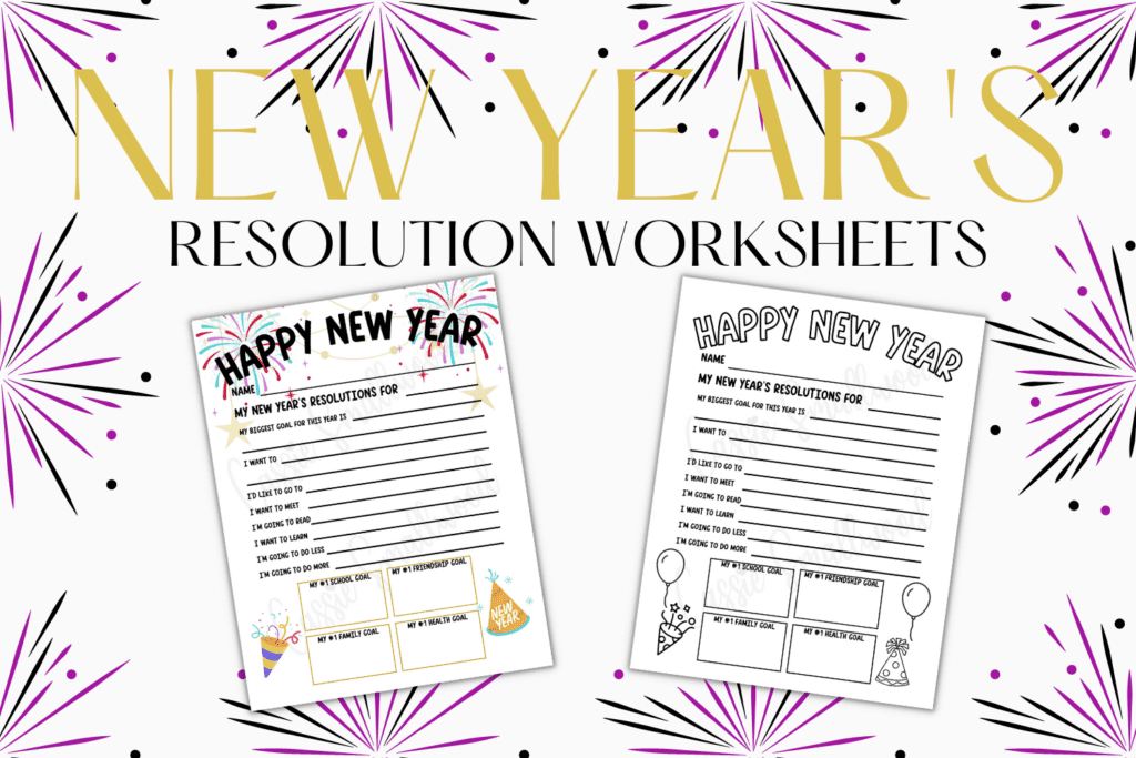 Cute New Year's Resolution Worksheets (Free Printable) - Cassie Smallwood