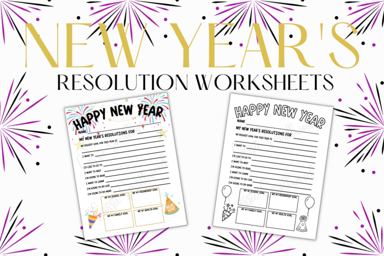 Cute New Year's Resolution Worksheets (Free Printable) - Cassie Smallwood