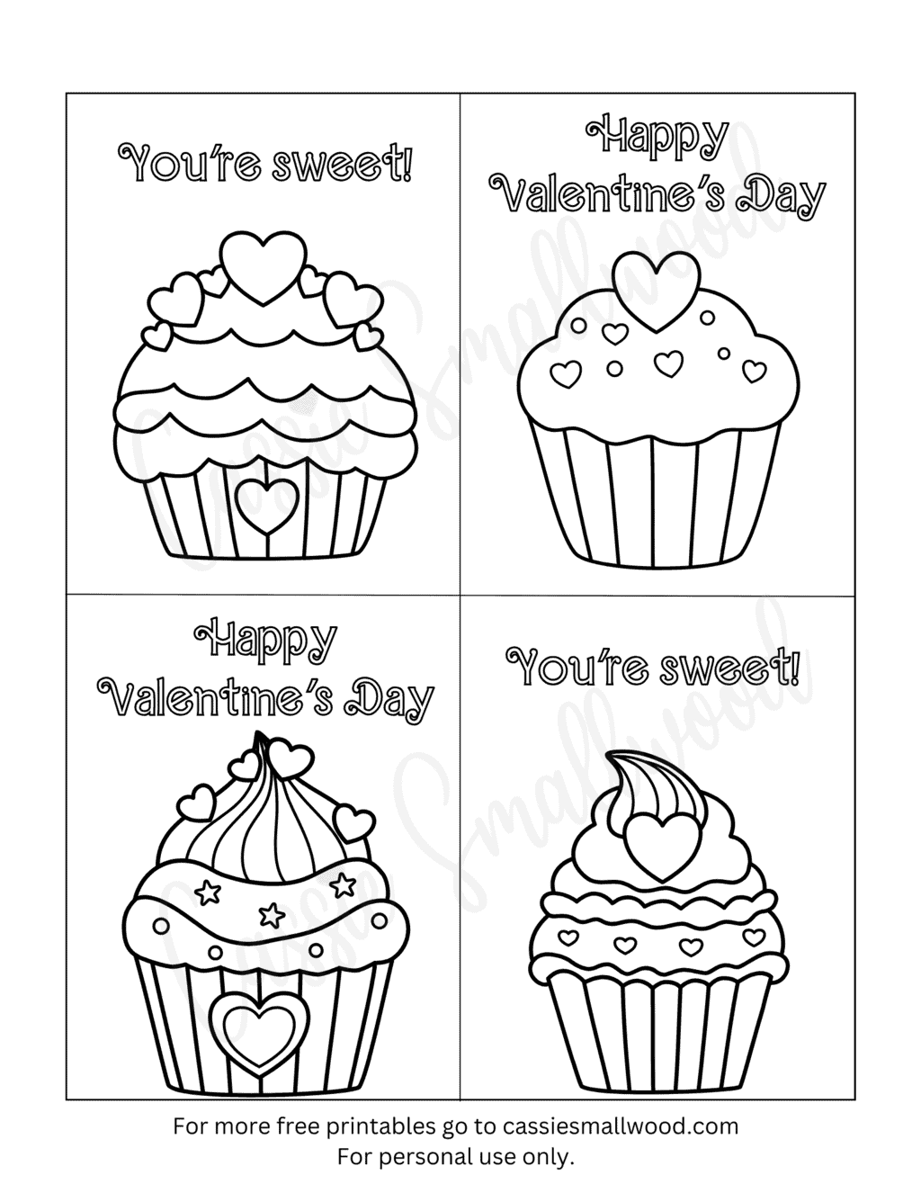 93 CUTEST Printable Valentine's Day Cards To Color - Cassie Smallwood