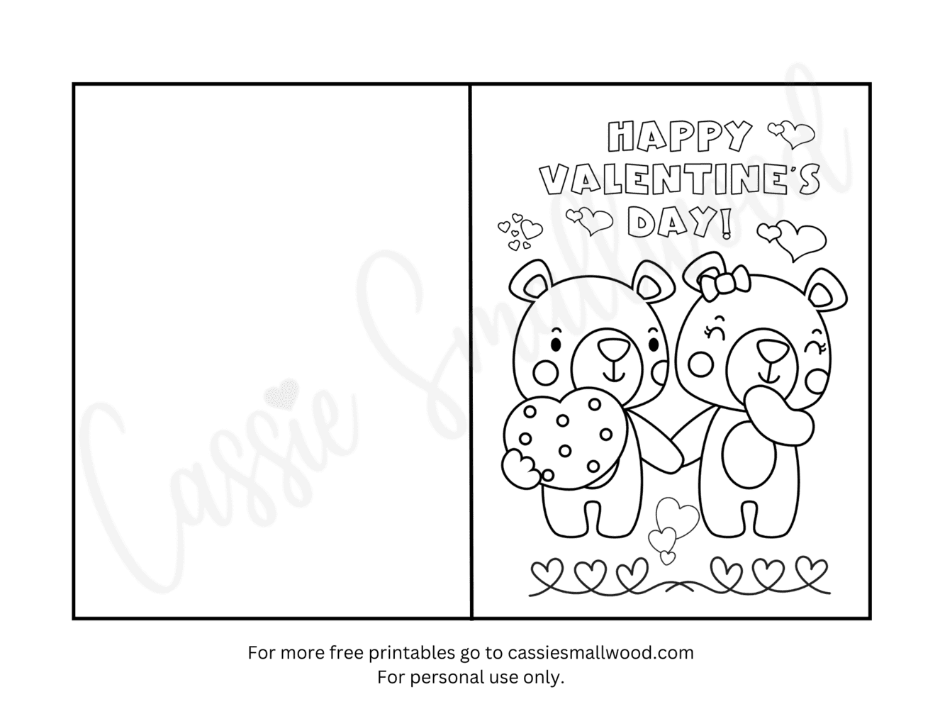 Cute Printable Valentine's Day Cards To Color - Cassie Smallwood