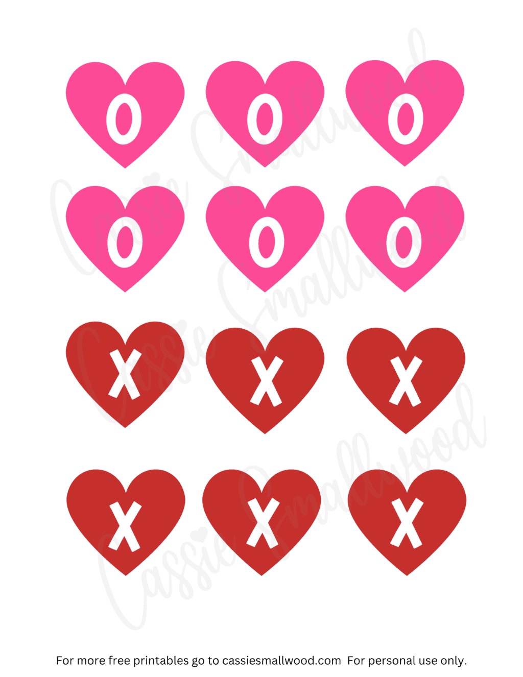 Free Printable Valentine Tic Tac Toe Games - Cassie Smallwood