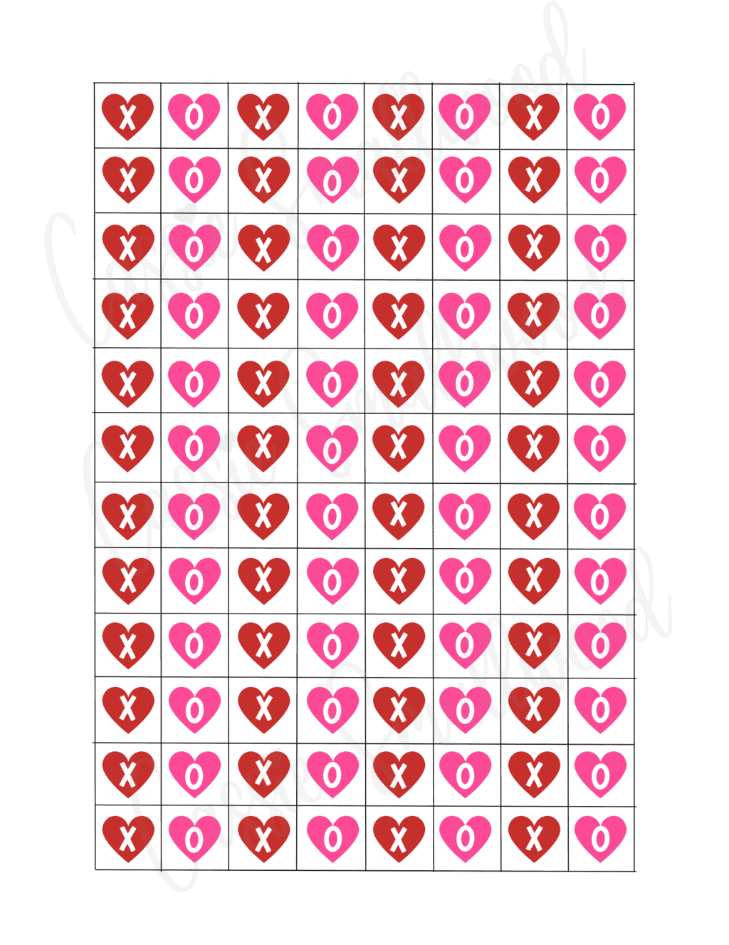 Free Printable Valentine Tic Tac Toe Games - Cassie Smallwood
