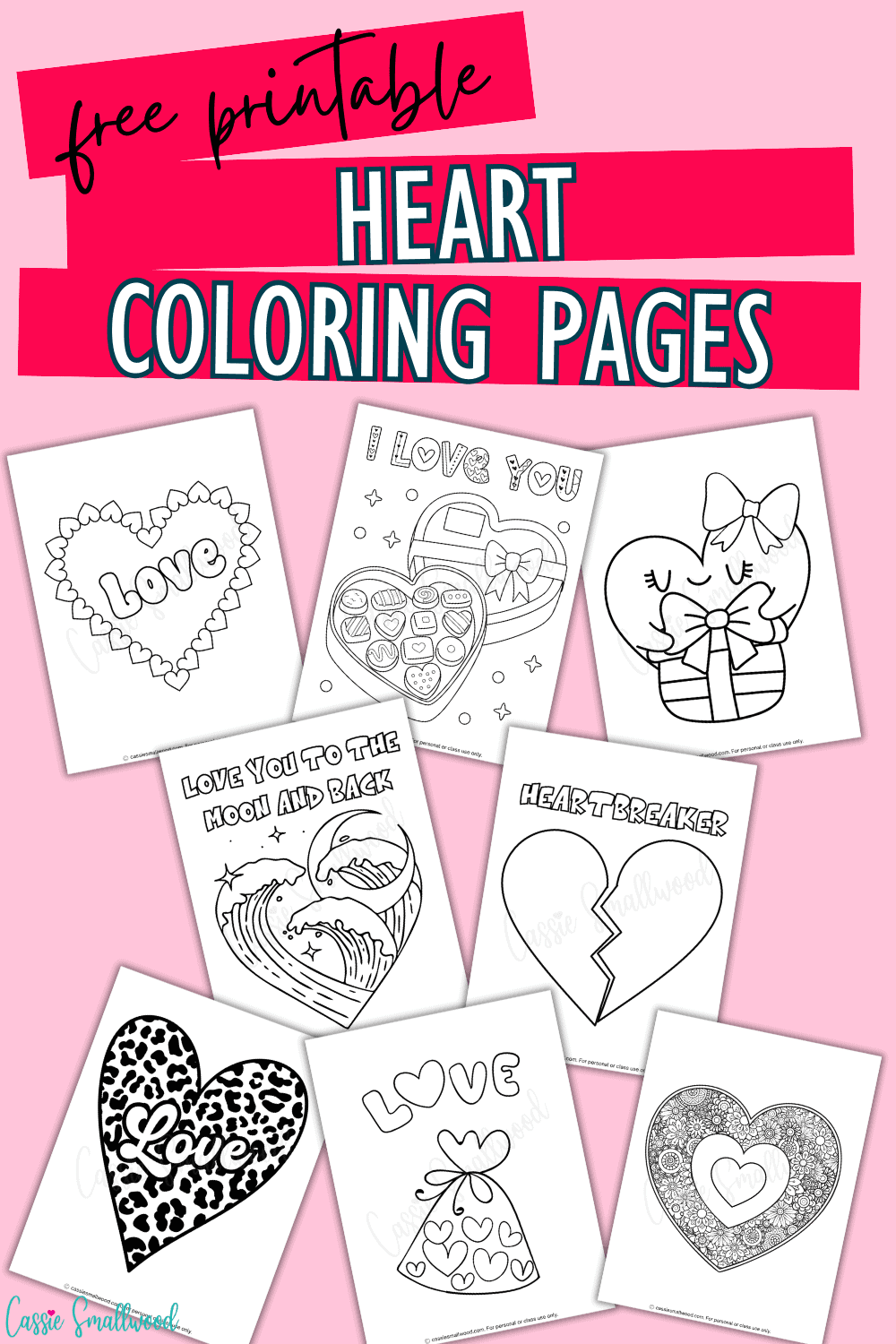 ADORABLE Heart Coloring Pages - Cassie Smallwood
