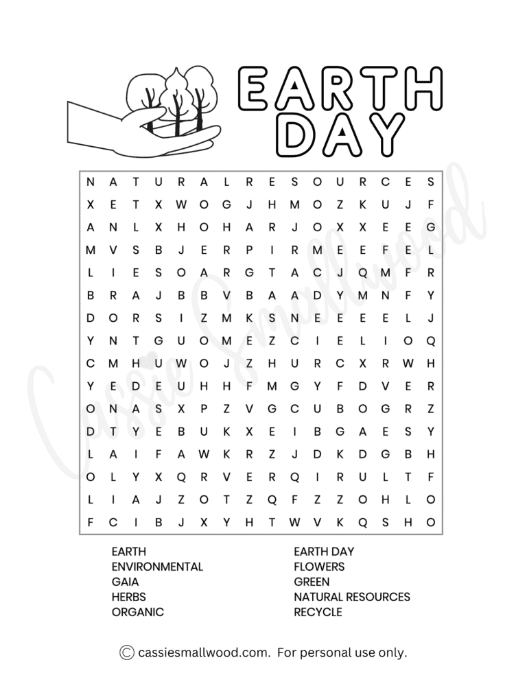 Fun Earth Day Word Search Worksheets (Free Printable) - Cassie Smallwood