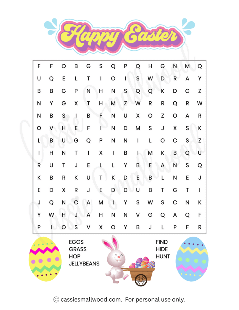 7 Fun Easter Word Search Printables (FREE!) - Cassie Smallwood