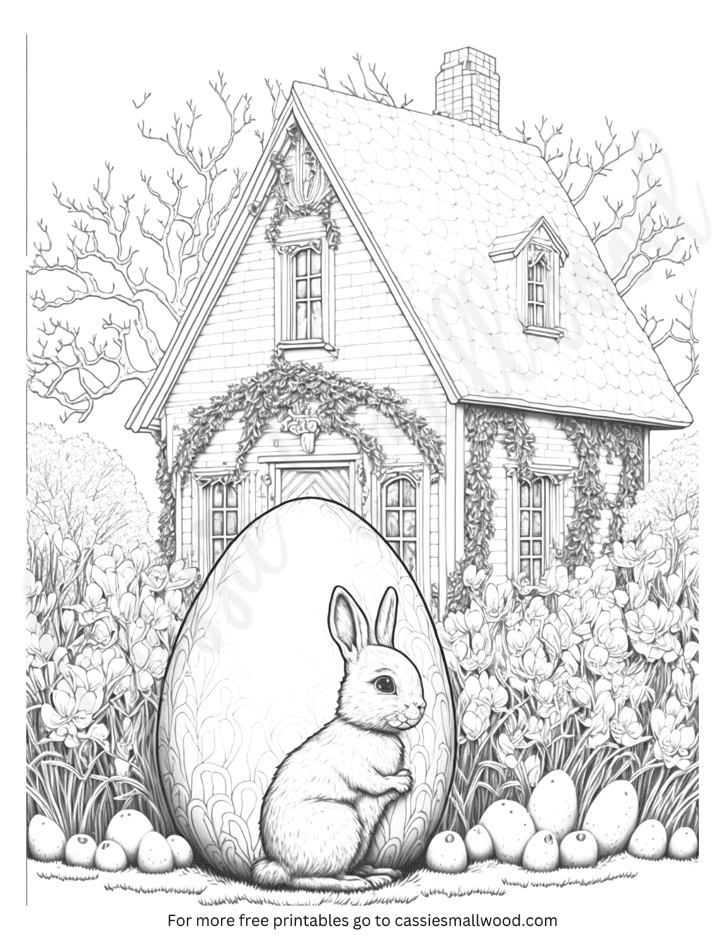 Free Printable Easter Coloring Page For Adults - Cassie Smallwood