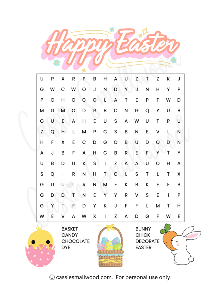 7 Fun Easter Word Search Printables (FREE!) - Cassie Smallwood