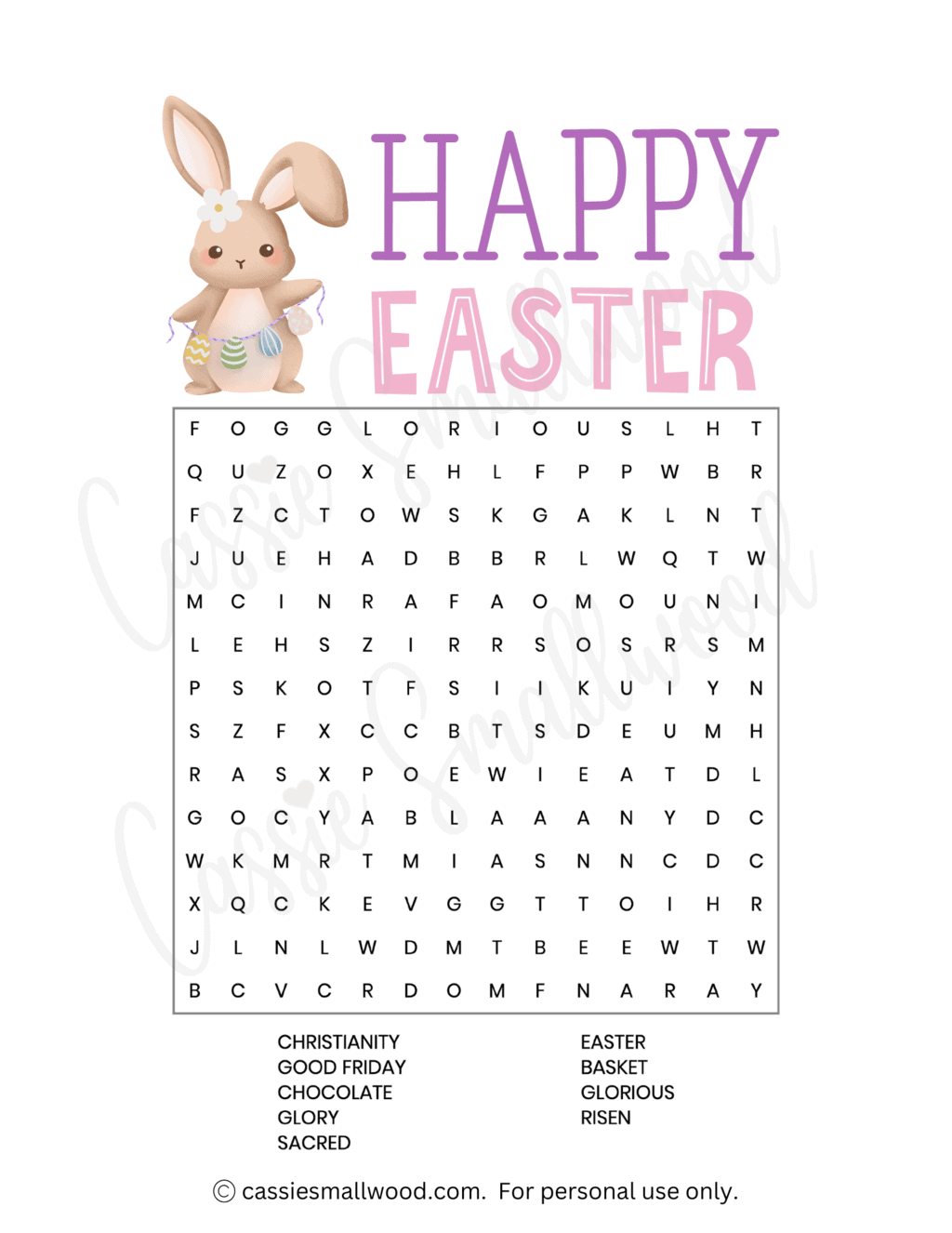 7 Fun Easter Word Search Printables (FREE!) - Cassie Smallwood