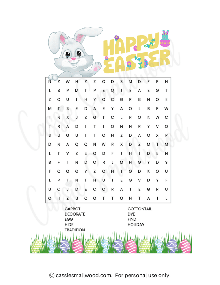 7 Fun Easter Word Search Printables (FREE!) - Cassie Smallwood