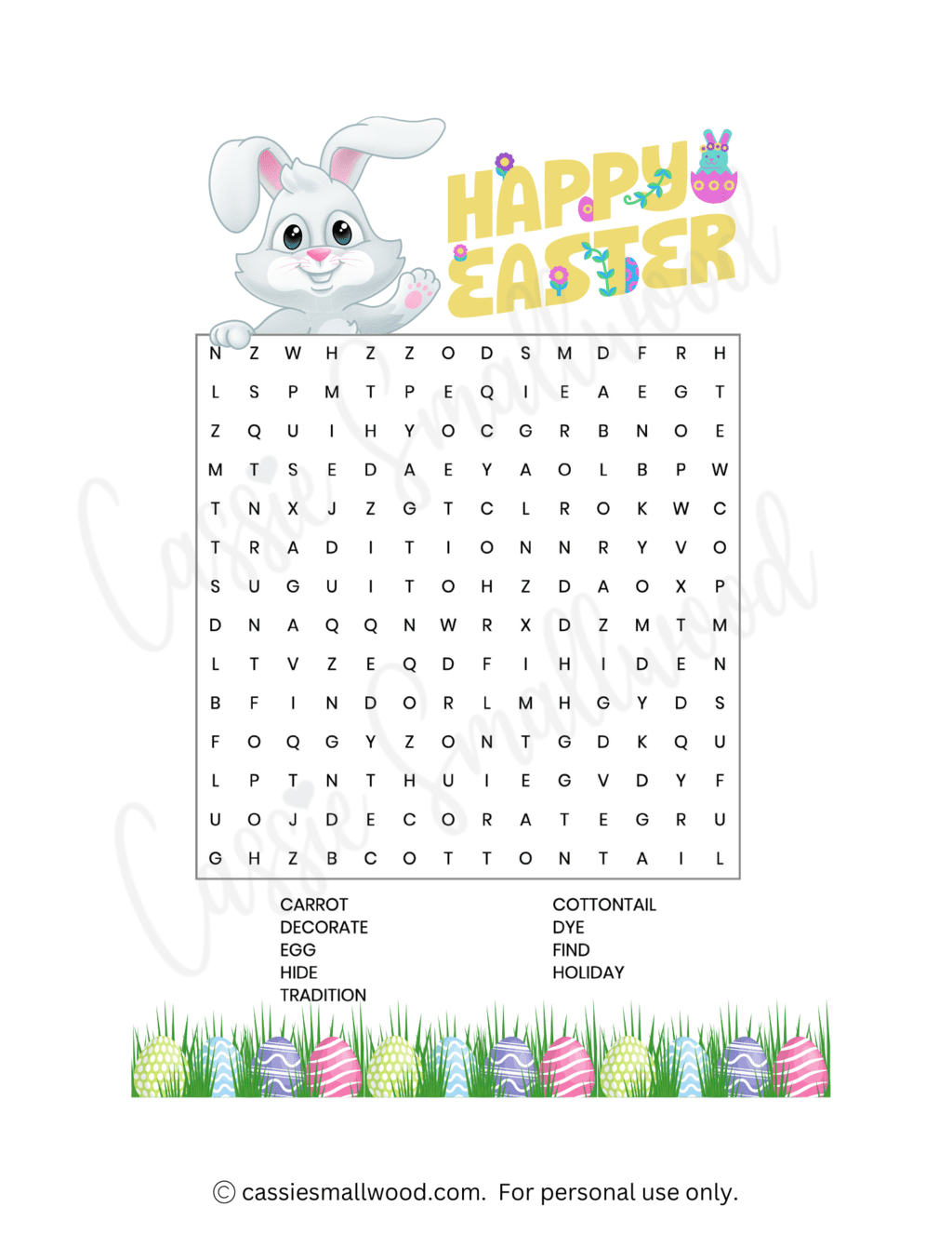7 Fun Easter Word Search Printables (FREE!) - Cassie Smallwood