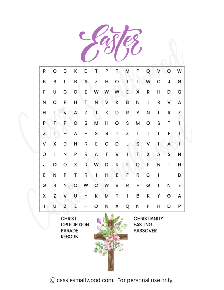 7 Fun Easter Word Search Printables (FREE!) - Cassie Smallwood