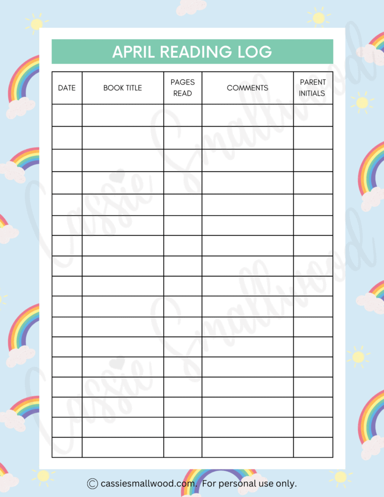 17 Cute Reading Logs {FREE PRINTABLE} - Cassie Smallwood