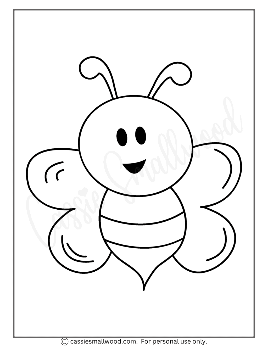 50 Cute Bee Coloring Pages (Free Printable) - Cassie Smallwood