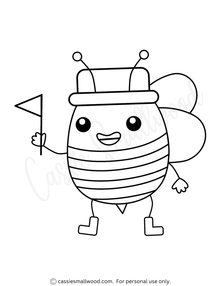 50 Cute Bee Coloring Pages (Free Printable) - Cassie Smallwood
