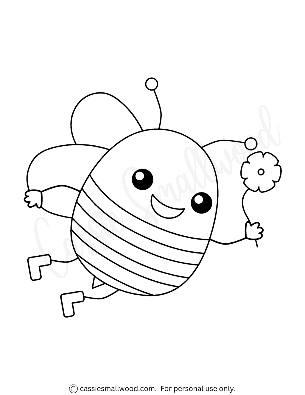50 Cute Bee Coloring Pages (Free Printable) - Cassie Smallwood