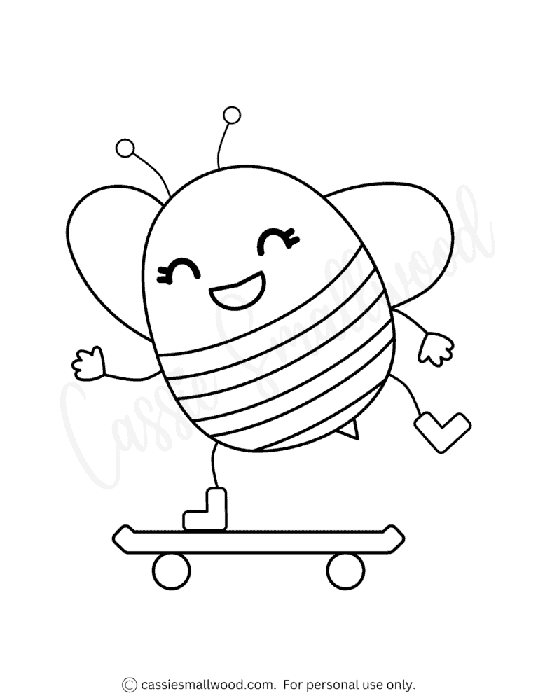 50 Cute Bee Coloring Pages (Free Printable) - Cassie Smallwood