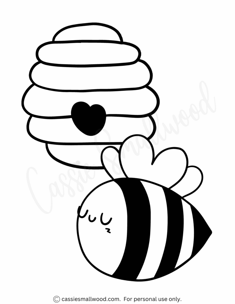 50 Cute Bee Coloring Pages (Free Printable) - Cassie Smallwood