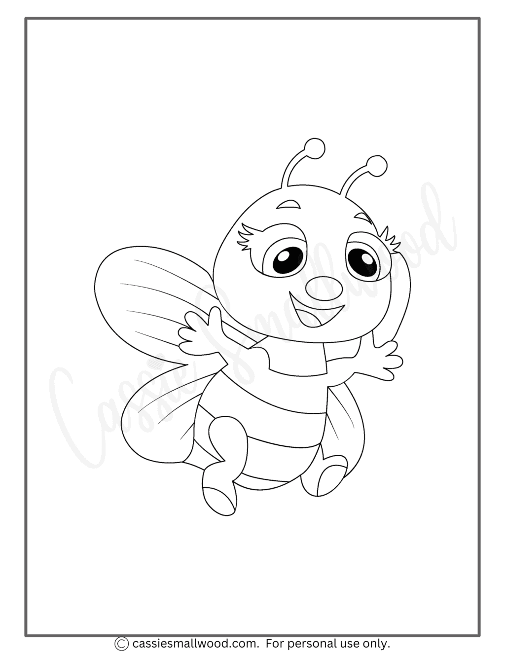 50 Cute Bee Coloring Pages (Free Printable) - Cassie Smallwood