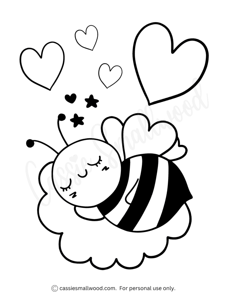 50 Cute Bee Coloring Pages (Free Printable) - Cassie Smallwood
