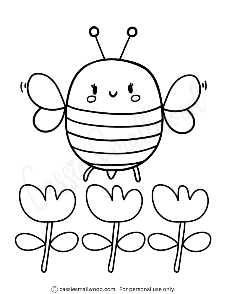 50 Cute Bee Coloring Pages (Free Printable) - Cassie Smallwood