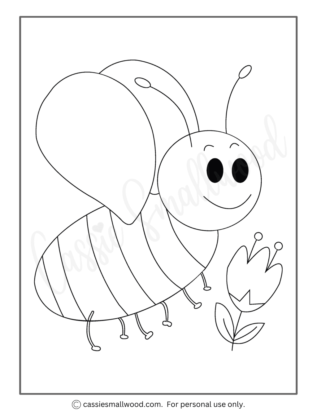 50 Cute Bee Coloring Pages (Free Printable) - Cassie Smallwood