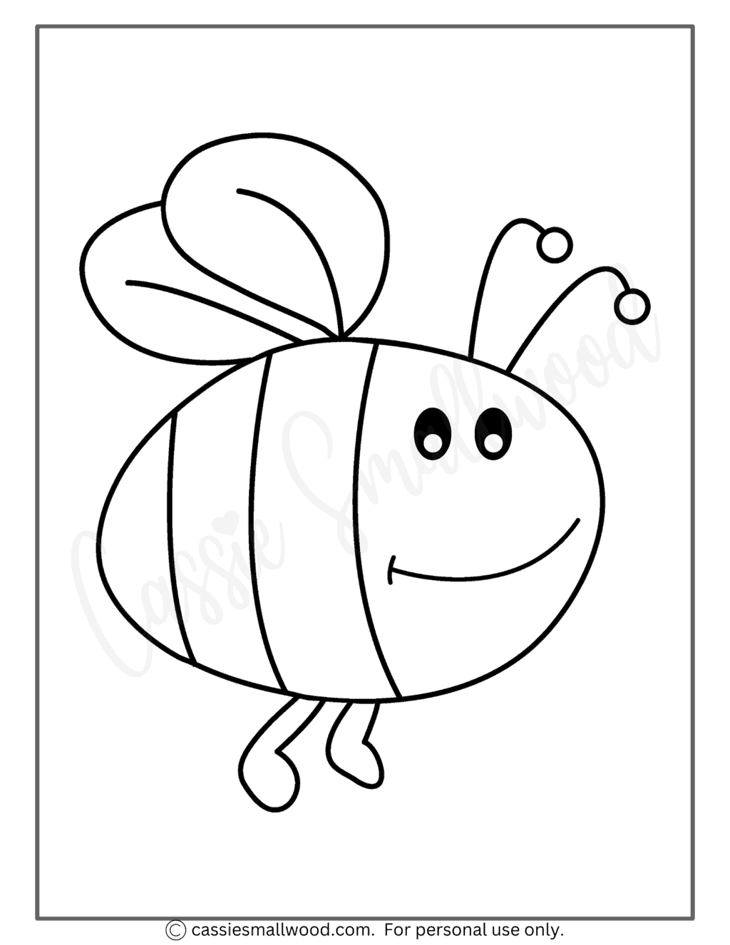 50 Cute Bee Coloring Pages (Free Printable) - Cassie Smallwood