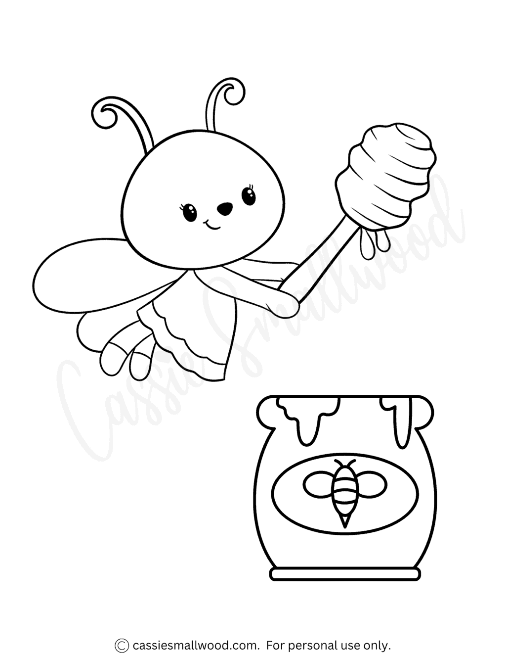 50 Cute Bee Coloring Pages (Free Printable) - Cassie Smallwood
