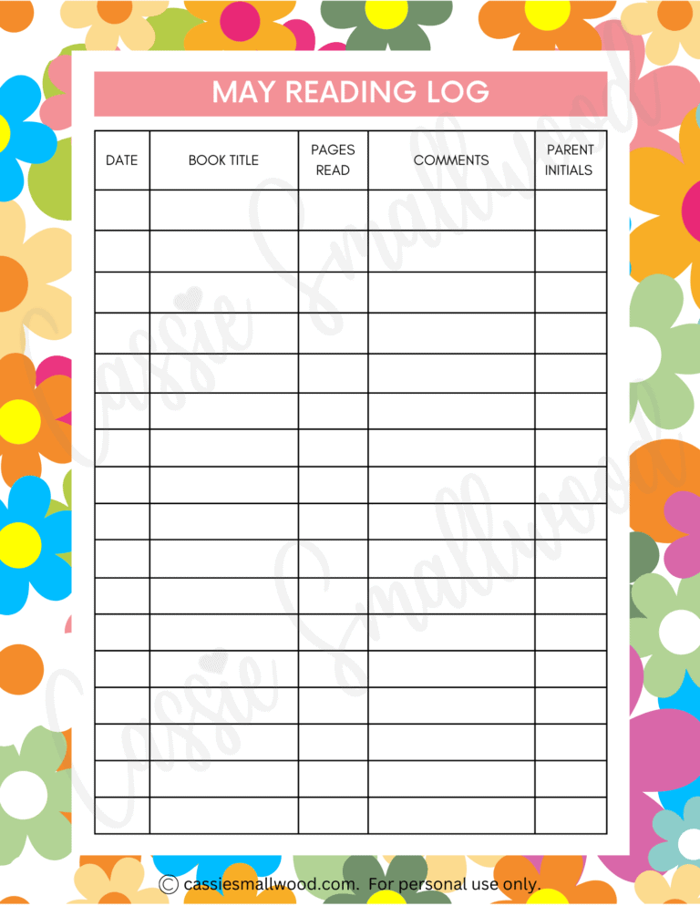 17 Cute Reading Logs {FREE PRINTABLE} - Cassie Smallwood
