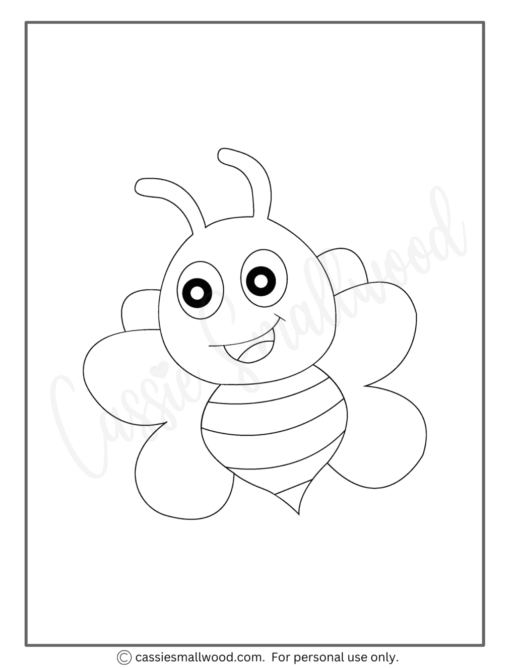 50 Cute Bee Coloring Pages (Free Printable) - Cassie Smallwood