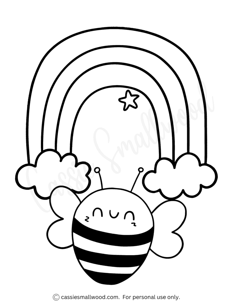 50 Cute Bee Coloring Pages (Free Printable) - Cassie Smallwood