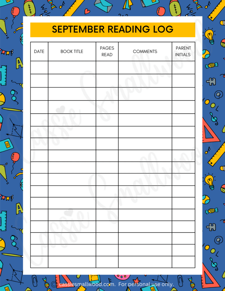 17 Cute Reading Logs {FREE PRINTABLE} - Cassie Smallwood