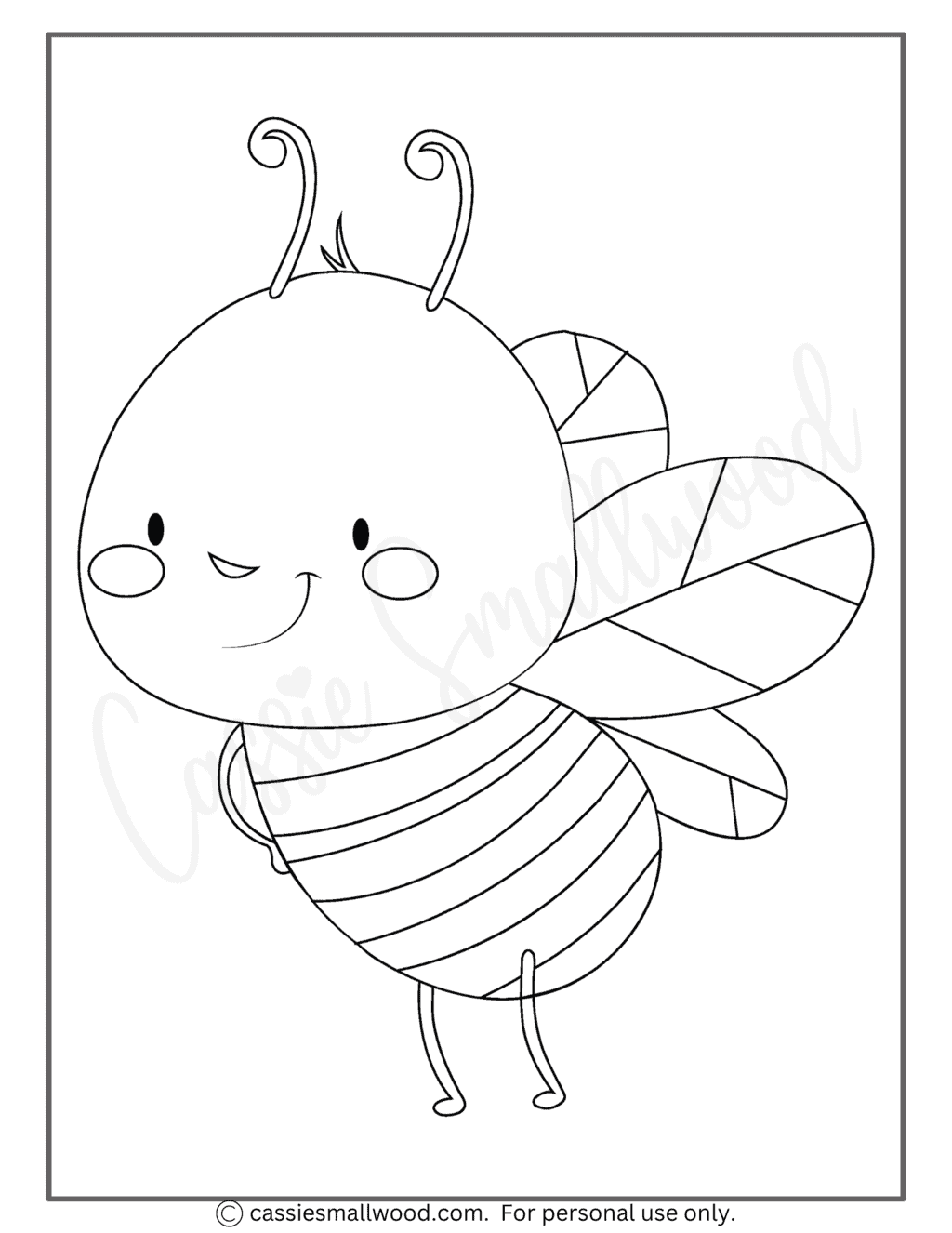 50 Cute Bee Coloring Pages (Free Printable) - Cassie Smallwood