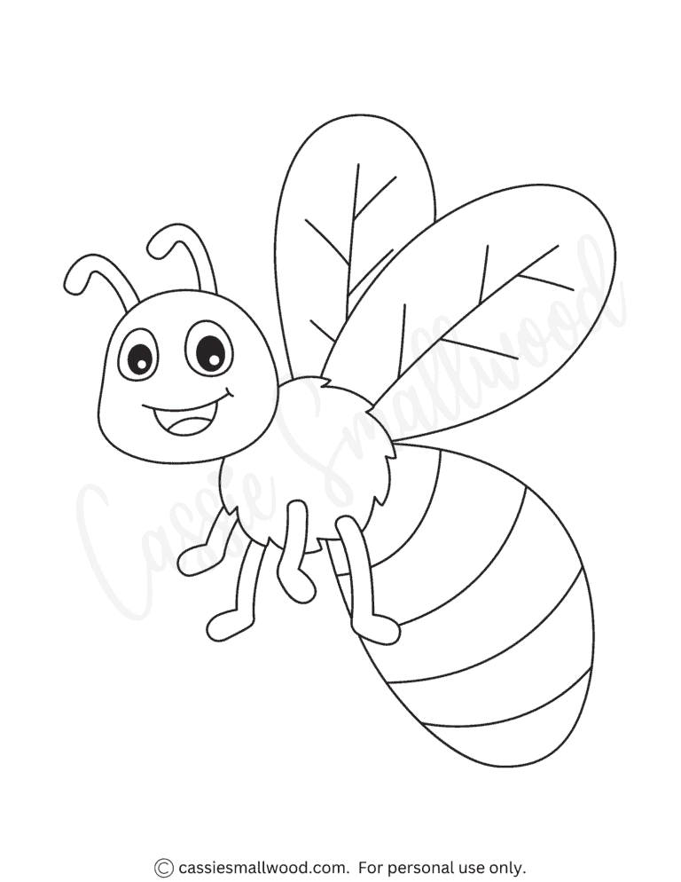 50 Cute Bee Coloring Pages (Free Printable) - Cassie Smallwood
