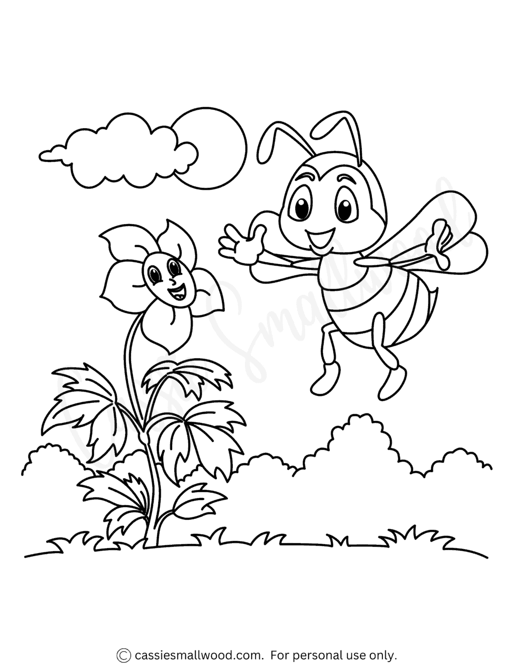 50 Cute Bee Coloring Pages (Free Printable) - Cassie Smallwood