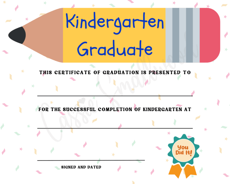 20 Preschool And Kindergarten Graduation Certificates (FREE PRINTABLE ...