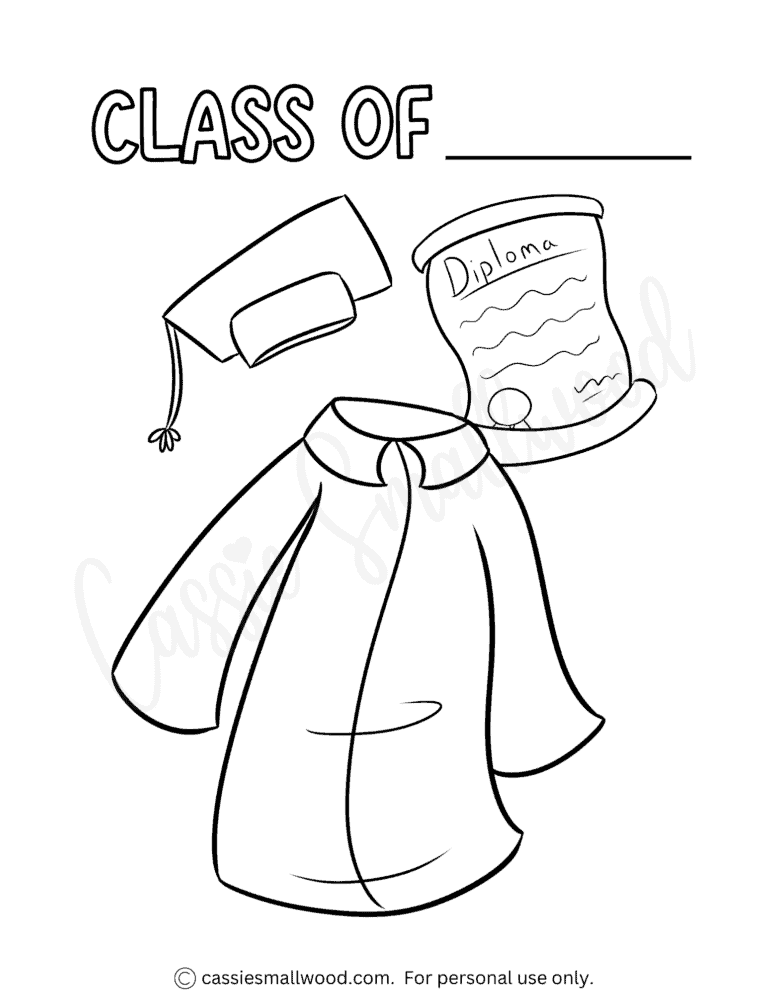 17 Cute Graduation Coloring Pages - Cassie Smallwood