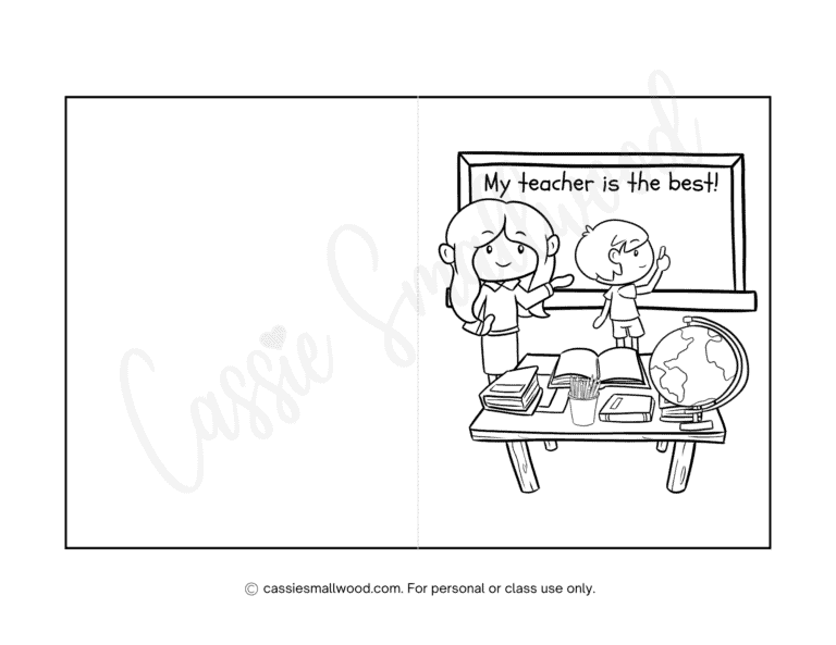 22 Cute Teacher Appreciation Coloring Pages (And Cards!) - Cassie Smallwood