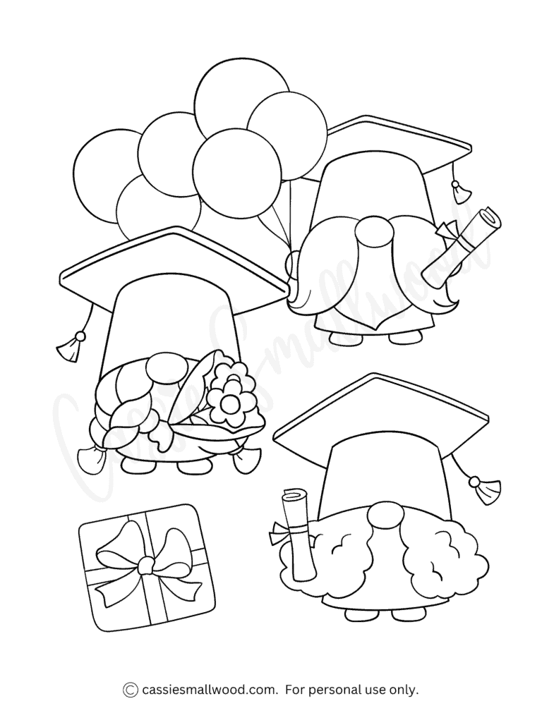 17 Cute Graduation Coloring Pages - Cassie Smallwood