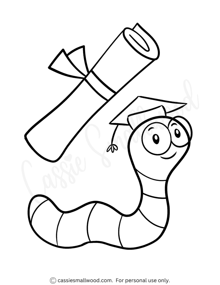 17 Cute Graduation Coloring Pages - Cassie Smallwood