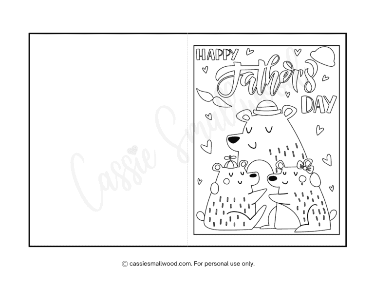 21 Cute Free Printable Father's Day Cards To Color - Cassie Smallwood