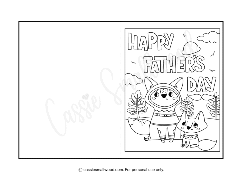 21 Cute Free Printable Father's Day Cards To Color - Cassie Smallwood