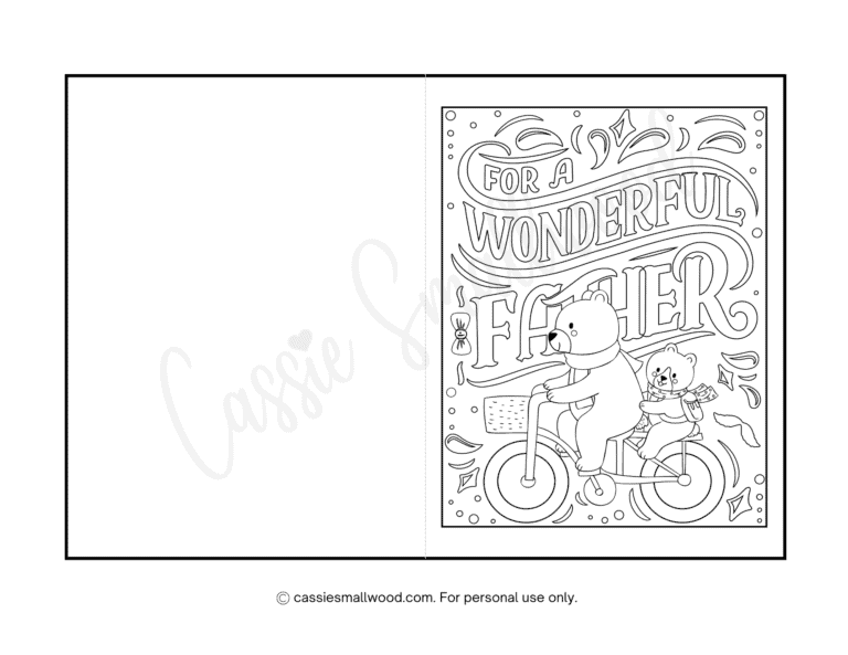 21 Cute Free Printable Father's Day Cards To Color - Cassie Smallwood