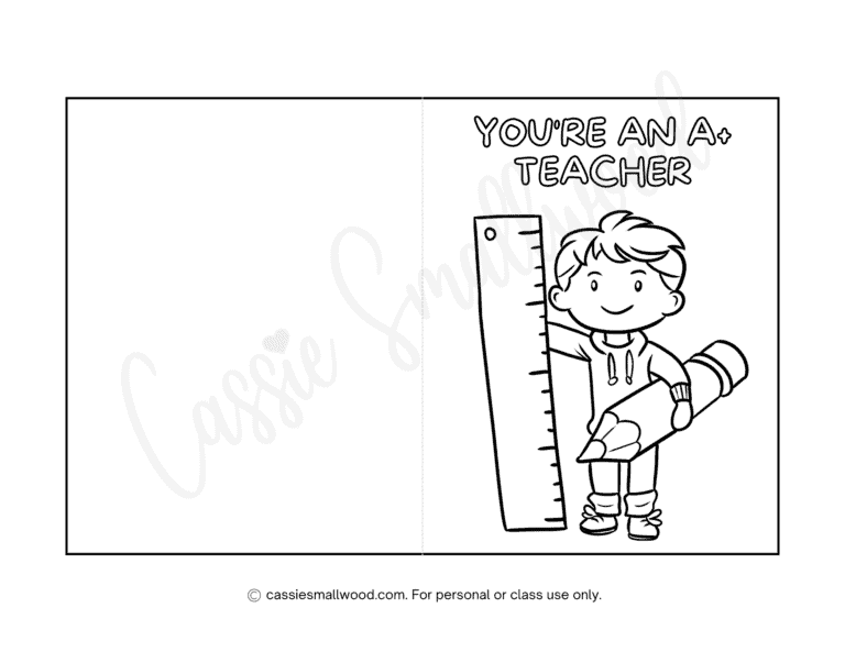 22 Cute Teacher Appreciation Coloring Pages (And Cards!) - Cassie Smallwood