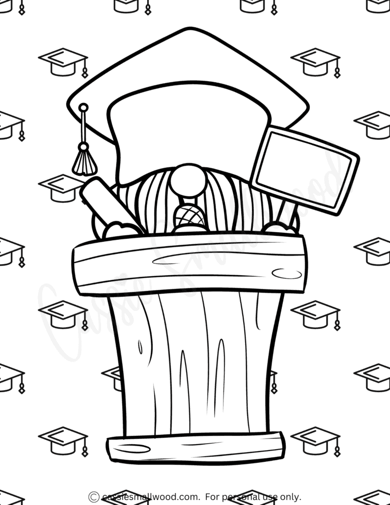 17 Cute Graduation Coloring Pages - Cassie Smallwood