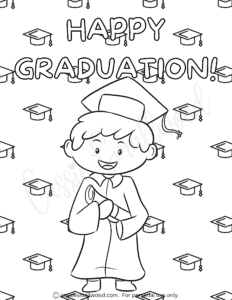 17 Cute Graduation Coloring Pages - Cassie Smallwood