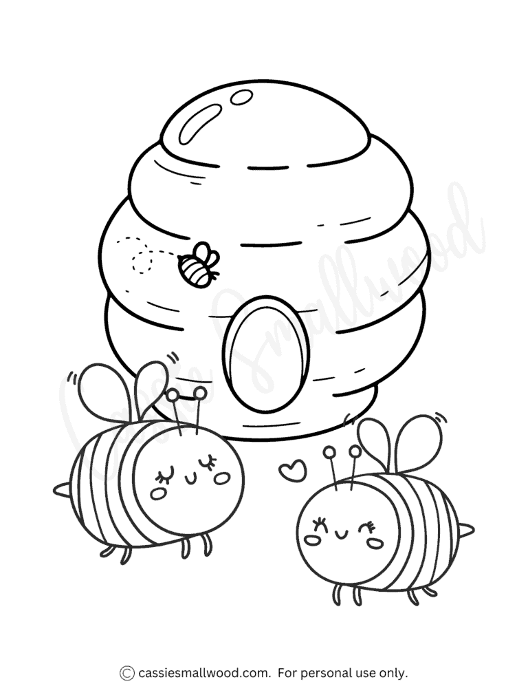 50 Cute Bee Coloring Pages (Free Printable) - Cassie Smallwood