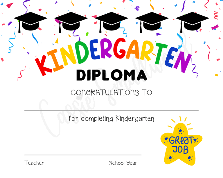 20 Preschool And Kindergarten Graduation Certificates (FREE PRINTABLE ...