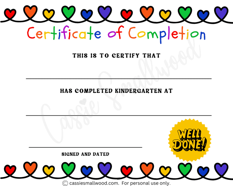 20 Preschool And Kindergarten Graduation Certificates (FREE PRINTABLE ...