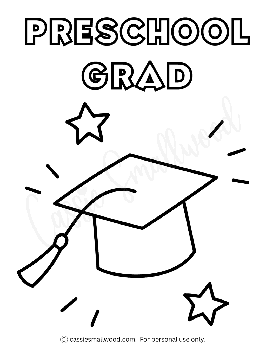17 Cute Graduation Coloring Pages - Cassie Smallwood