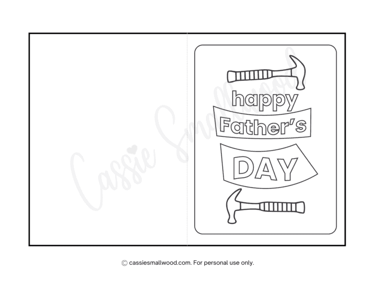 21 Cute Free Printable Father's Day Cards To Color - Cassie Smallwood